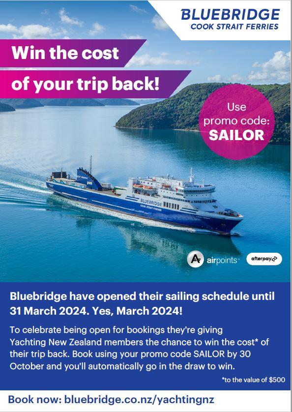 Win your fare back with Bluebridge Cook Strait Ferries | Yachting New Zealand